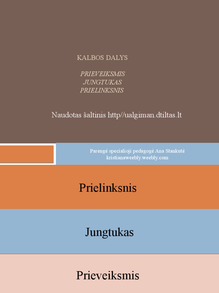 Prieveiksmis, Prielinksnis, Jungtukas | PDF