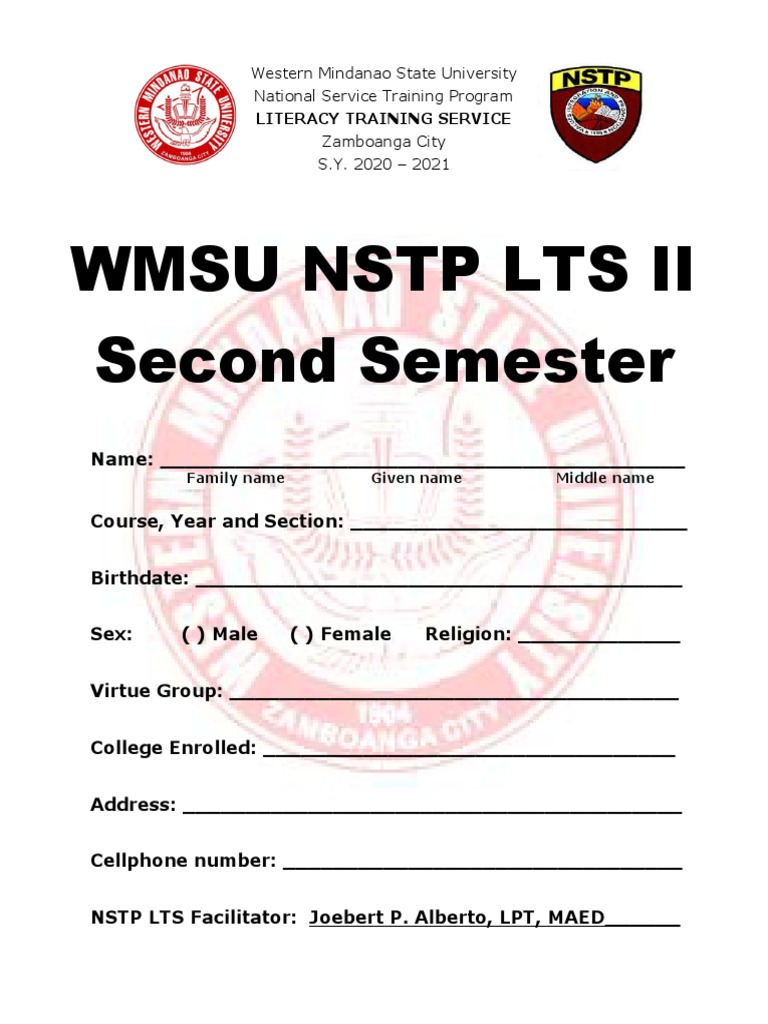 Wmsu NSTP Front Page Cover | PDF