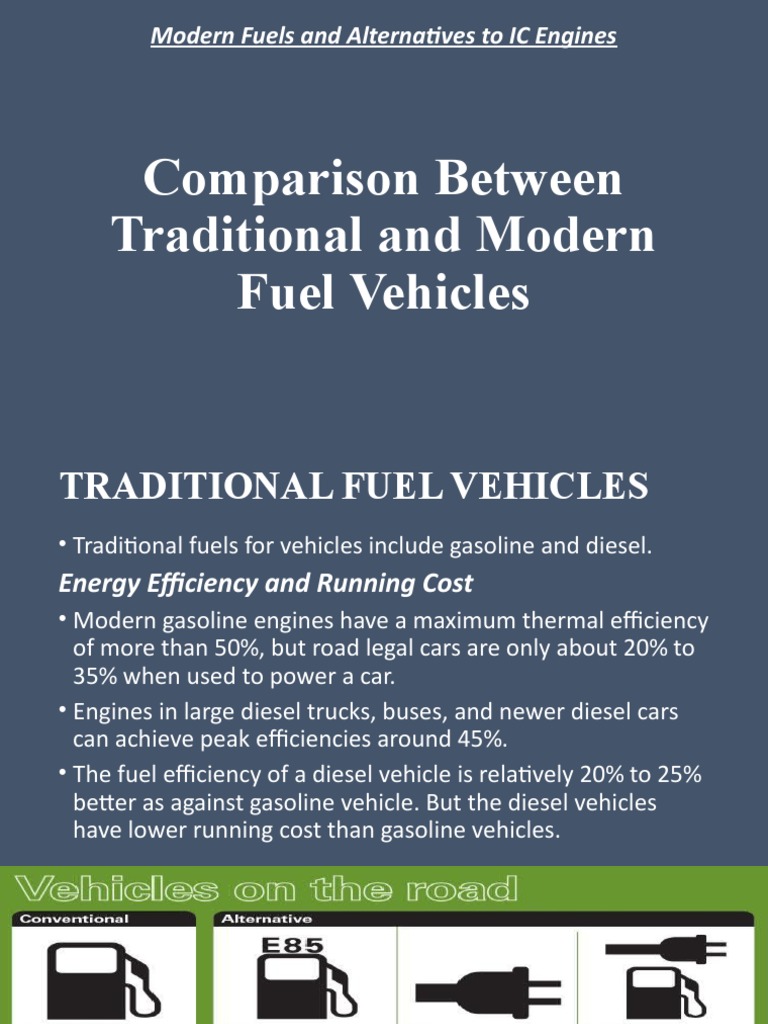Comparison Between Traditional and Modern Fuel Vehicles | PDF | Biofuel ...