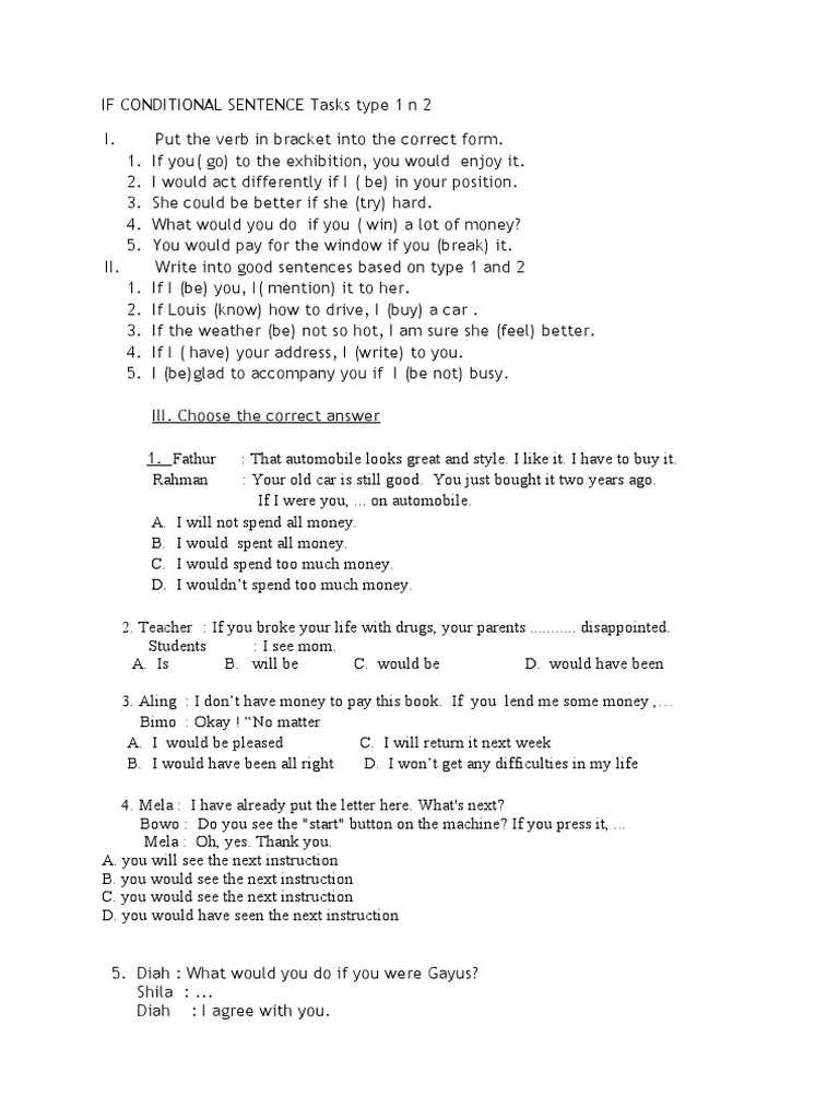 Conditional Sentences Practice | PDF
