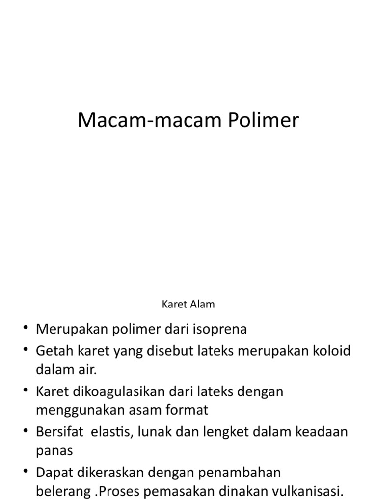 Macam-Macam Polimer | PDF | Teknologi & Rekayasa