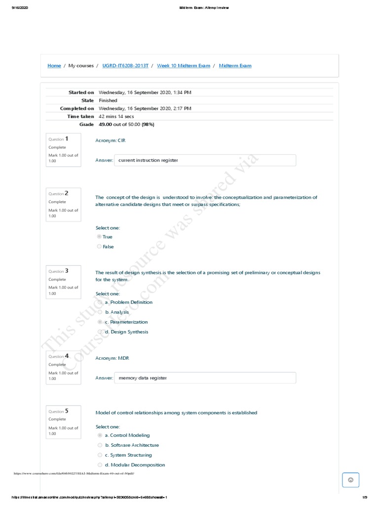System Integration and Architecture 1 Midterm Exam | PDF