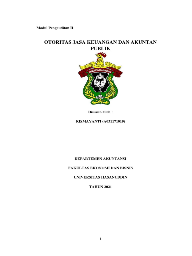 Modul Ojk Dan Akuntan Publik Rismayanti (A031171019) | PDF