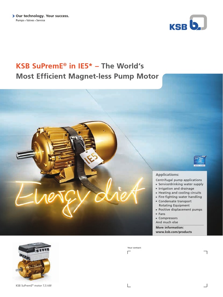 2-Page Product Description KSB SuPremE | PDF | Electric Motor | Pump