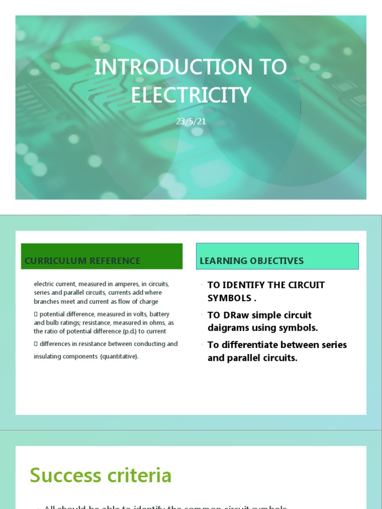 Introduction To Electricity | PDF