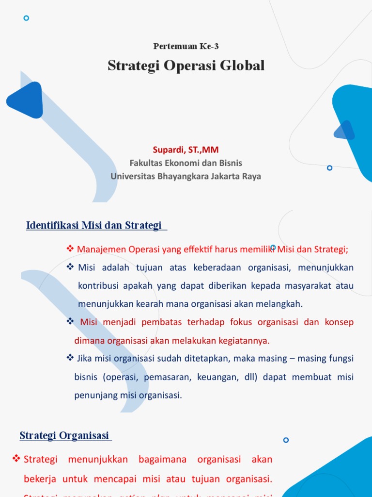 Strategi Operasi Global | PDF