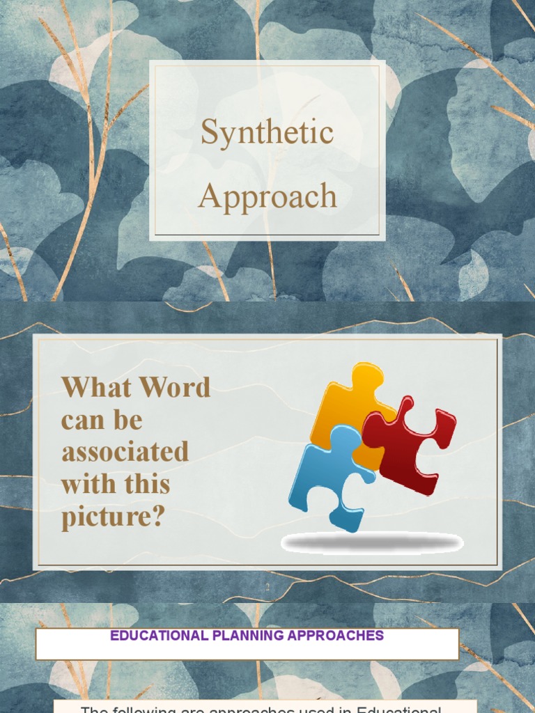 Synthetic Approach to Educational Planning - Eclectic Method Combines ...