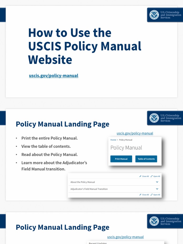 How To Use The USCIS Policy Manual Website | PDF | Cyberspace | World ...