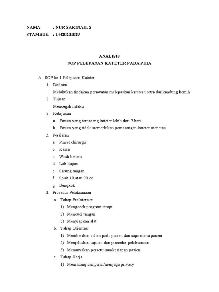 Sop Aff Kateter | PDF