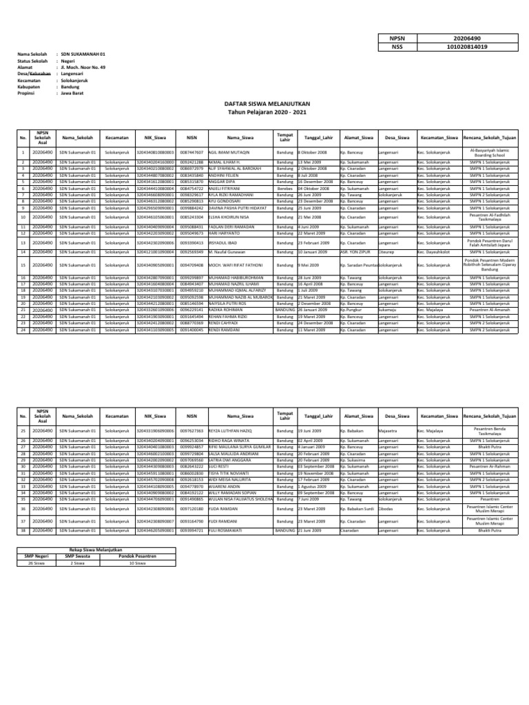Format Data Base PPDB | PDF
