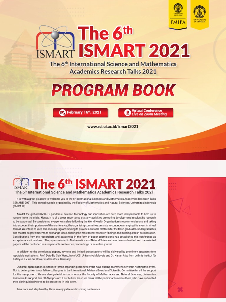 V3 - Program Book ISMART 2021 | PDF | Catalysis | Chemical Reactions