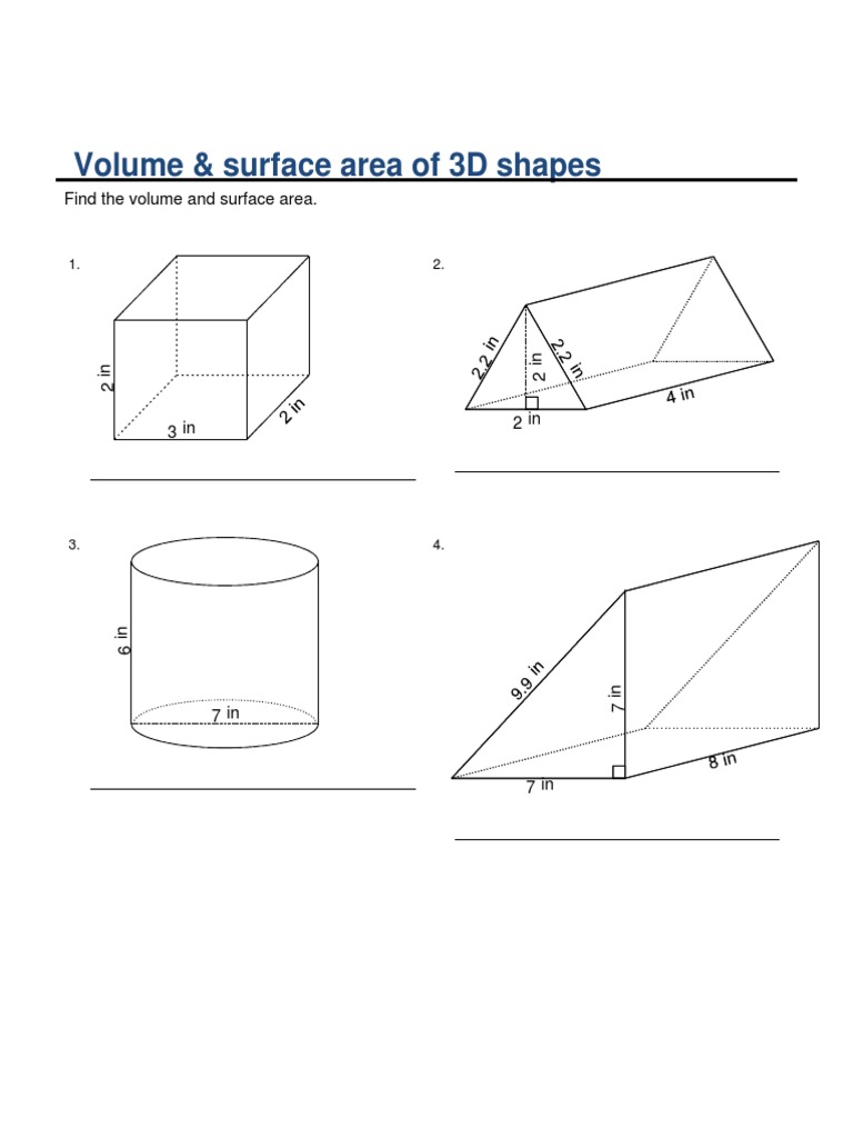 Volume & Surface Area of 3D Shapes | PDF