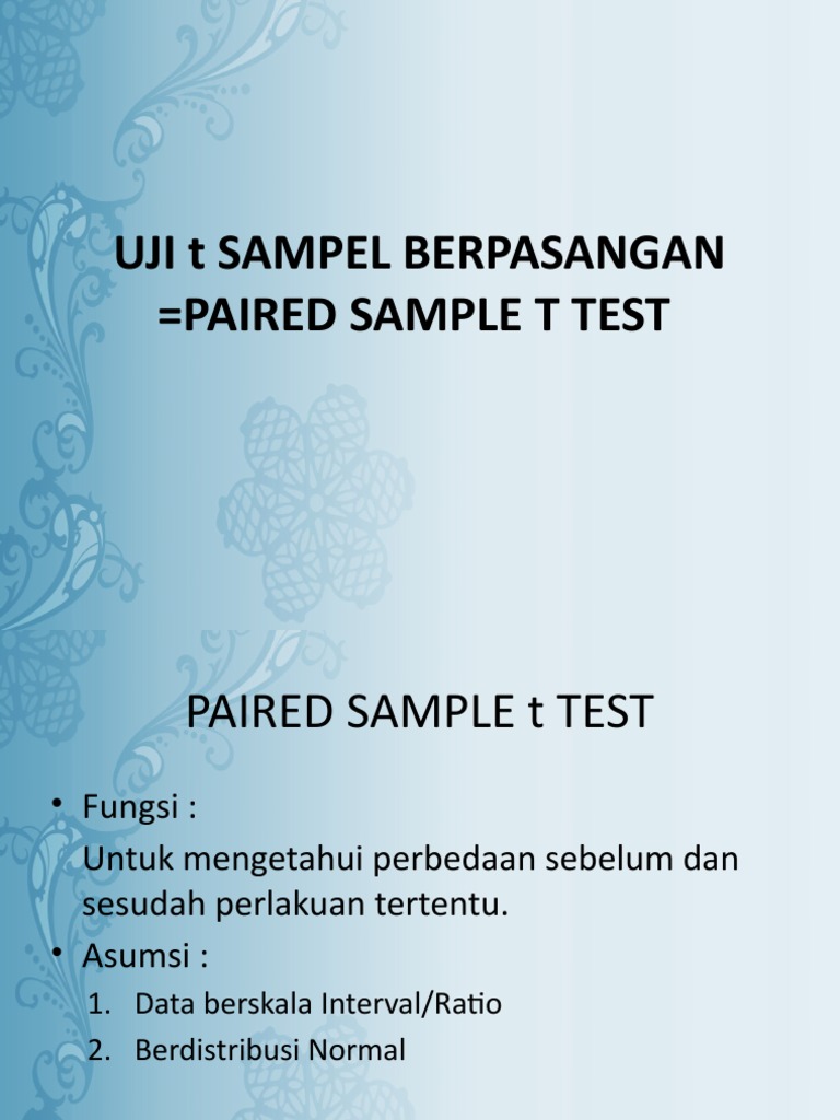 Paired Sample T Test | PDF