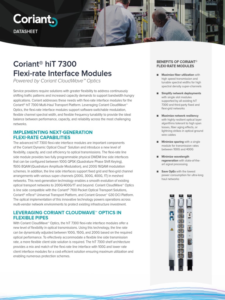 Coriant® Hit 7300 Flexi-Rate Interface Modules: Powered by Coriant Cloudwave™ Optics | PDF ...