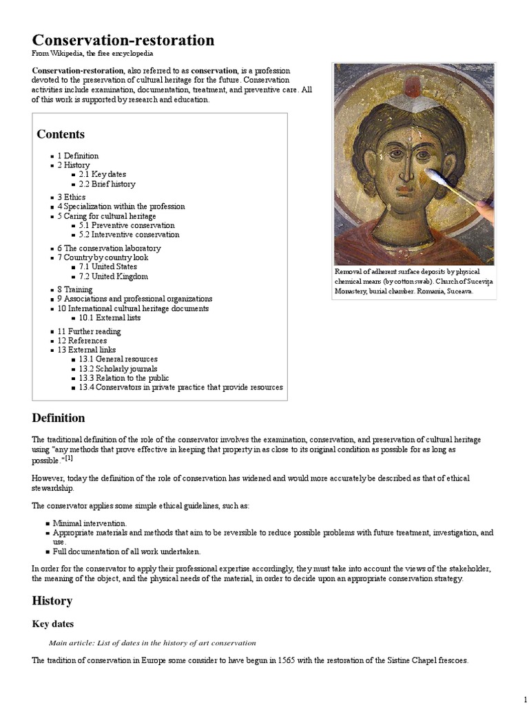 Conservation Restoration | PDF | Collections Care | Museology