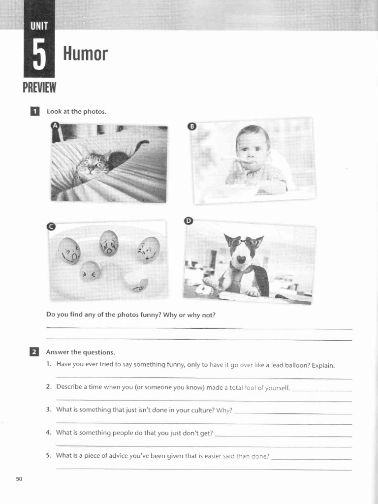 Unit 5 | PDF | Laughter | Jokes