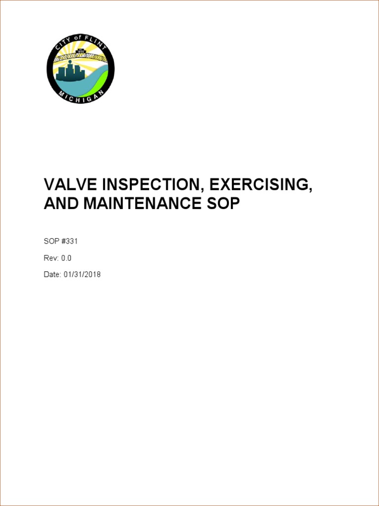 Valve Inspection, Exercising, and Maintenance Sop | PDF | Valve ...
