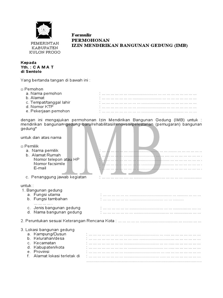 Formulir Imb | PDF