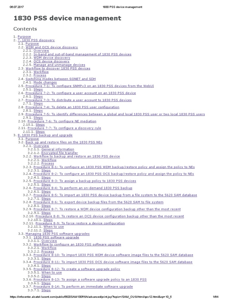 1830 PSS Device Management | PDF | Backup | Ip Address