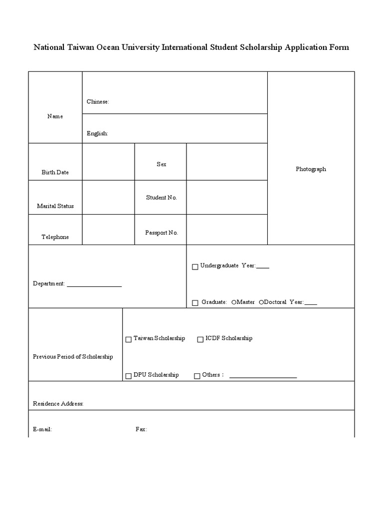 NTOU Scholarship-Application | PDF