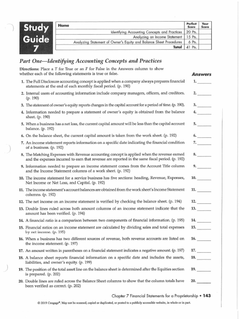 Chapter 7 WORKBOOK | PDF