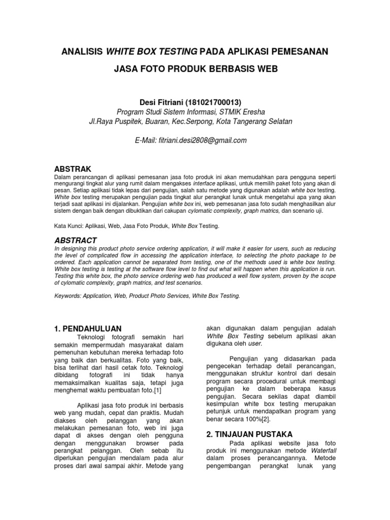 Pengujian White Box pada Aplikasi Foto | PDF | Komputer