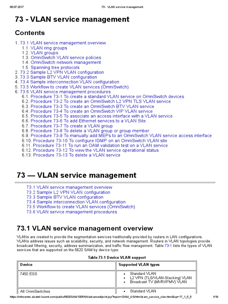 VLAN Service Management Overview | PDF | Network Architecture | Data ...
