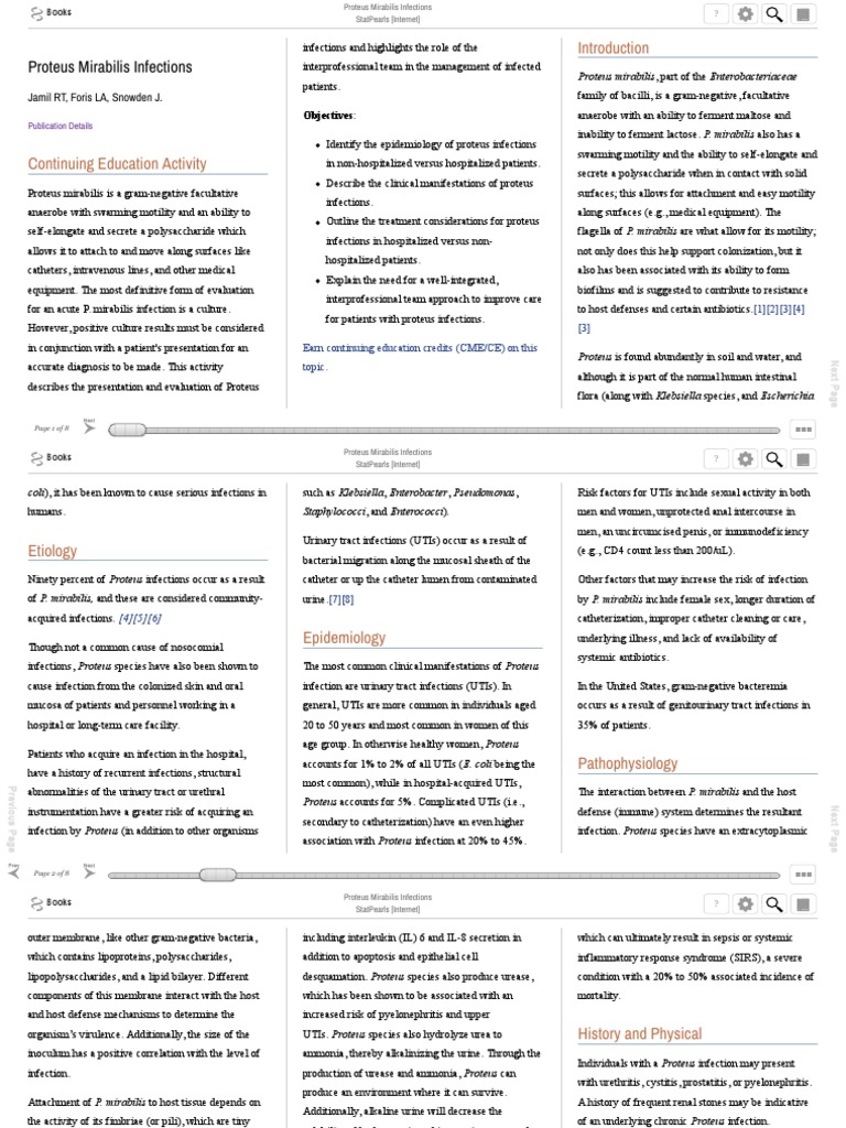 Proteus Mirabilis Infections - StatPearls - NCBI Bookshelf | PDF ...