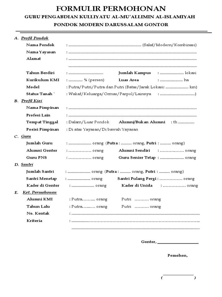 Formulir Pengajuan Pengabdian | PDF