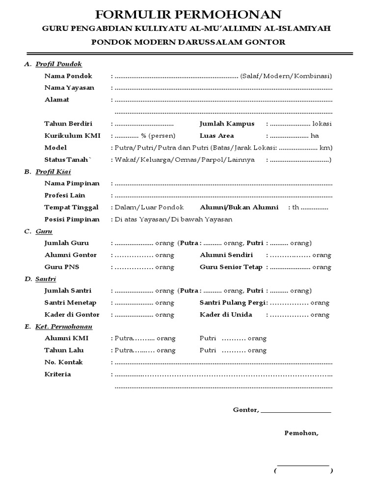 Formulir Pengajuan Pengabdian | PDF