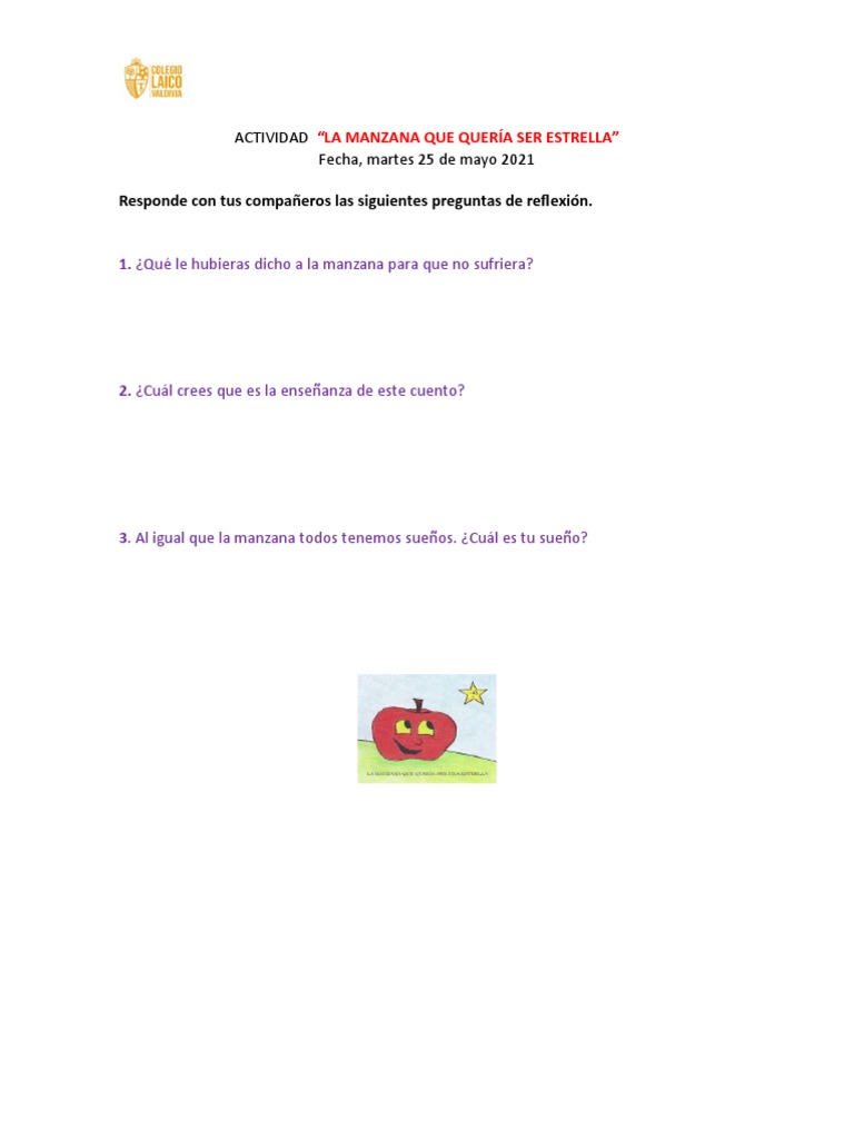 Actividad "La Manzana... " | PDF