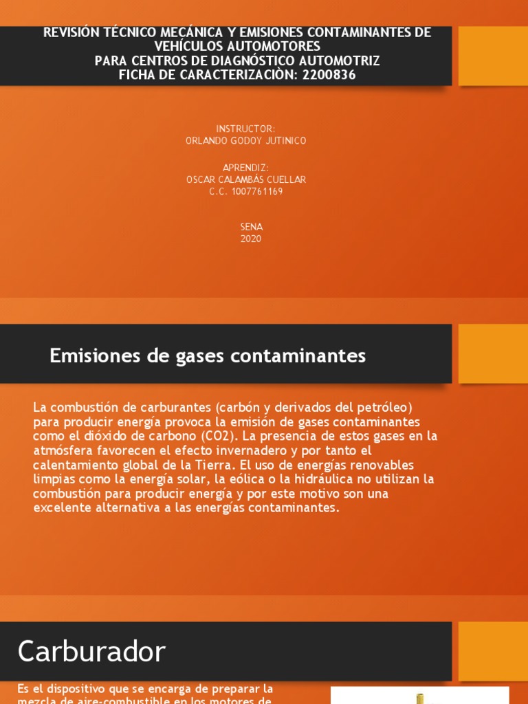 Guia #6 - Emisiones - Gases | PDF | Inyección de combustible | Motor diesel