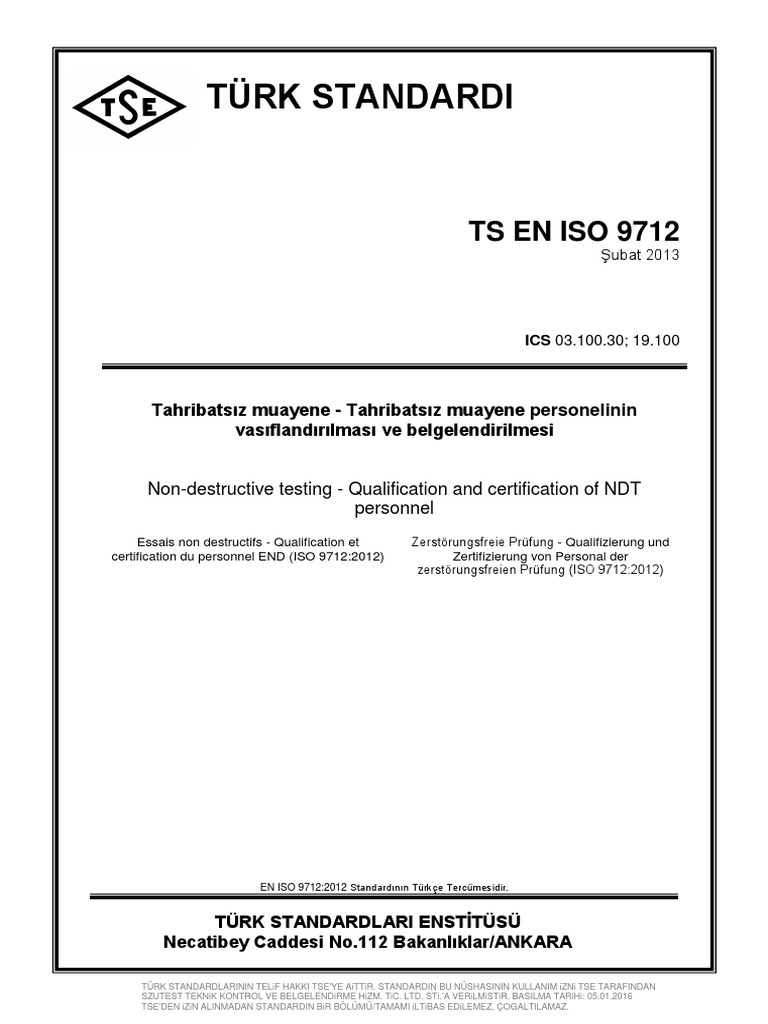 TS en Iso 9712 | PDF