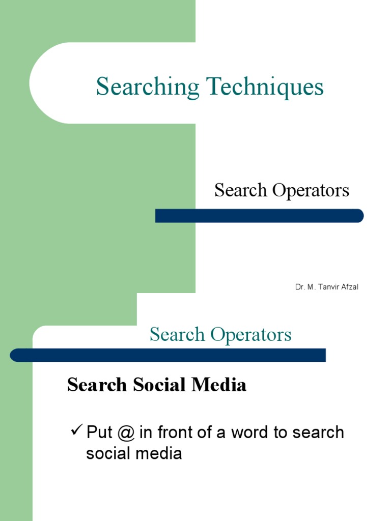 Searching Techniques: Search Operators | PDF