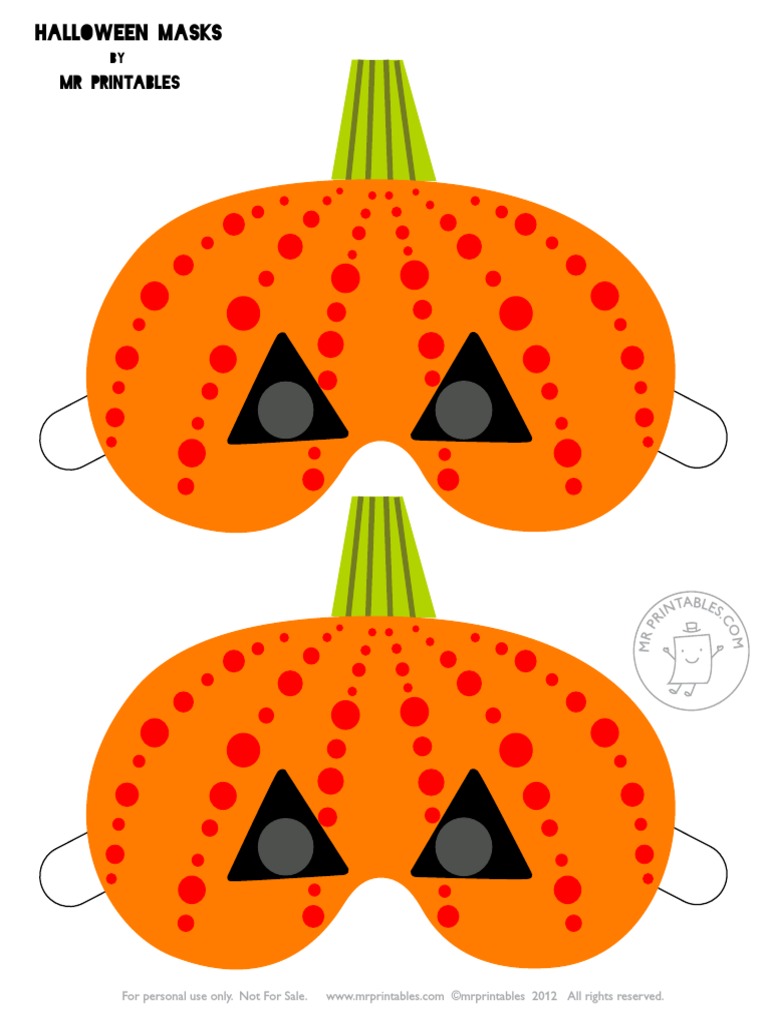 Mrprintables Printable Mask Halloween Pumpkin | PDF