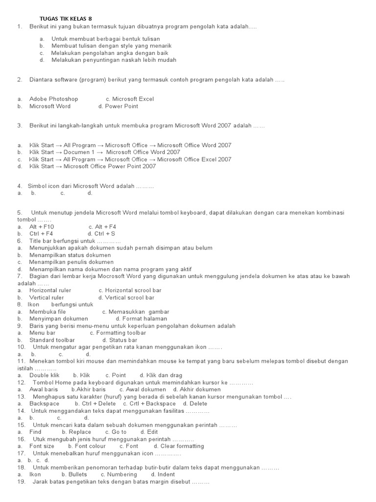 Tugas Tik Kelas 8 | PDF