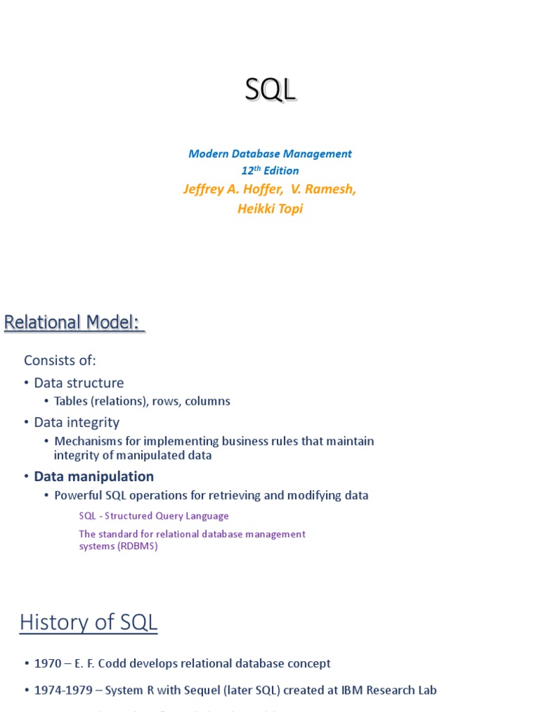 Jeffrey A. Hoffer, V. Ramesh, Heikki Topi: Modern Database Management ...