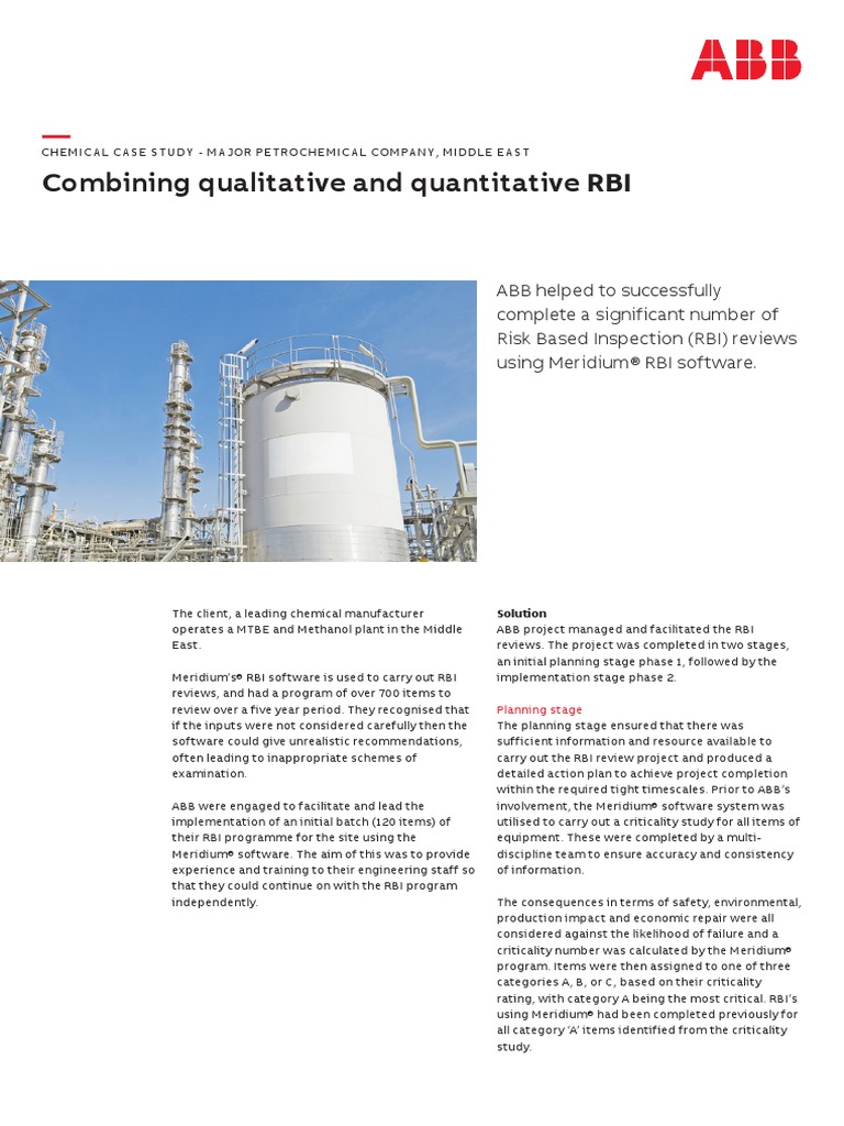 Combining Qualitative and Quantitative RBI (CAS123b) | PDF ...