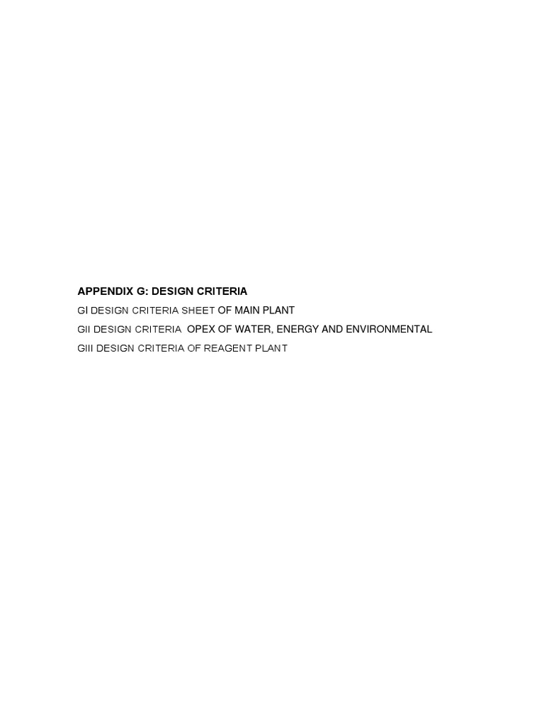 Appendix G Design Criteria | PDF | Silver | Horsepower