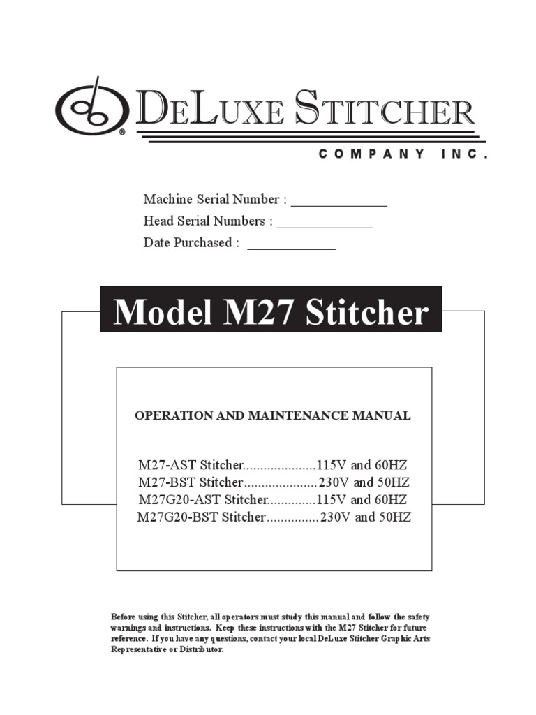 Bostitch M27 Manual | Download Free PDF | Clutch | Belt (Mechanical)
