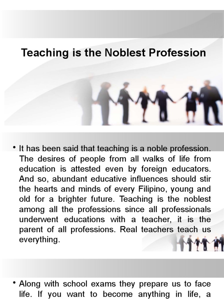 ODATO - PPT - Teaching The Noblest Profession | PDF | Teachers | Human ...
