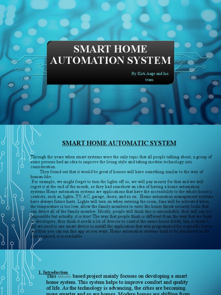 Arduino Smart Home Automation System | PDF | Arduino | Sensor