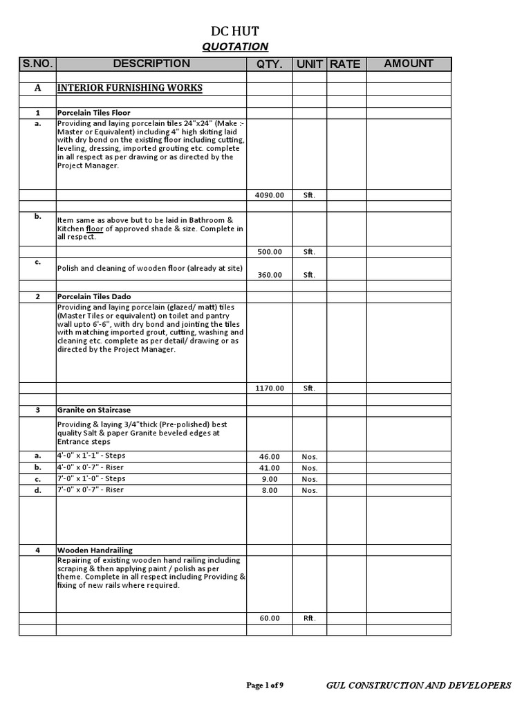 Quotation (Revised) | PDF | Sink | Tile