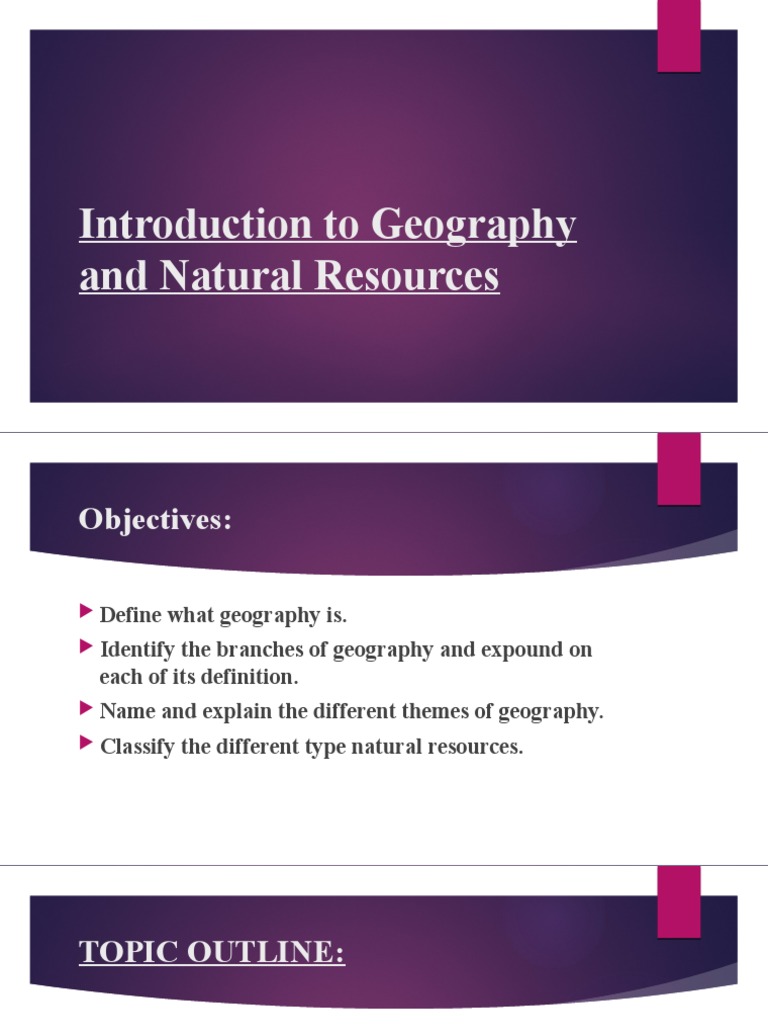 Introduction To Geography and Natural Resources | PDF | Geography ...