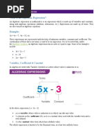 Algebraic Expressions | PDF | Variable (Mathematics) | Polynomial