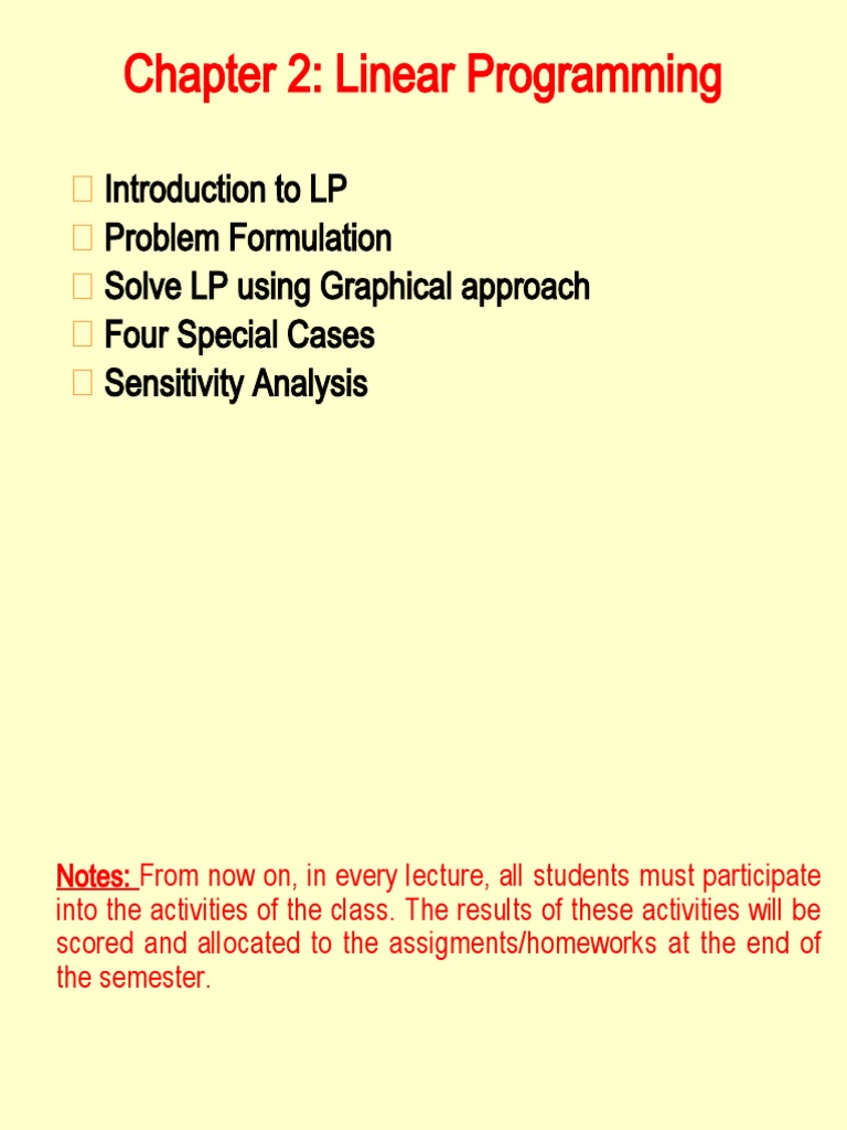 Chapter 2 - LP - Graphical Method | PDF | Linear Programming ...