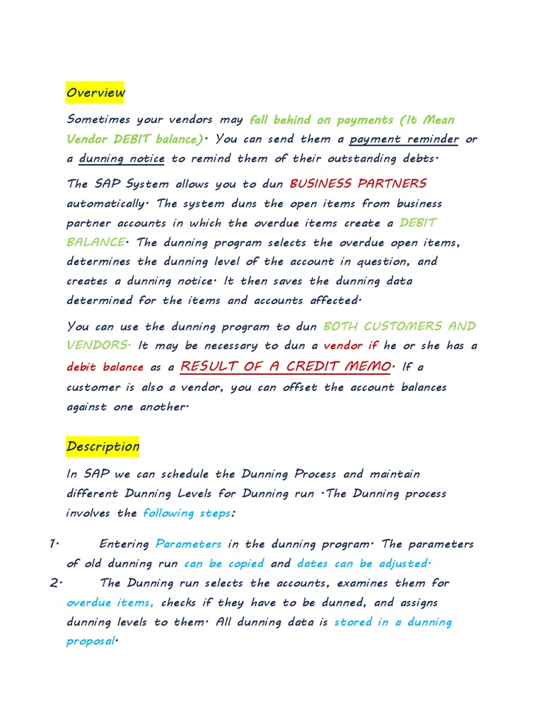 Dunning Process For Vendor | PDF | Debits And Credits | Computing