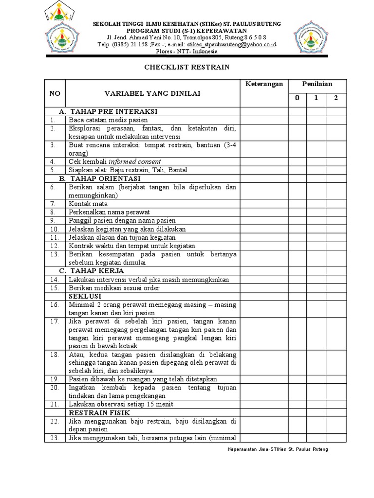 5 Checklist Restrain | PDF