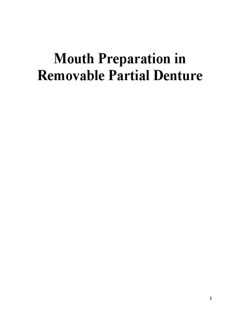 Mouth Preparation in RPD | PDF | Periodontology | Dentures
