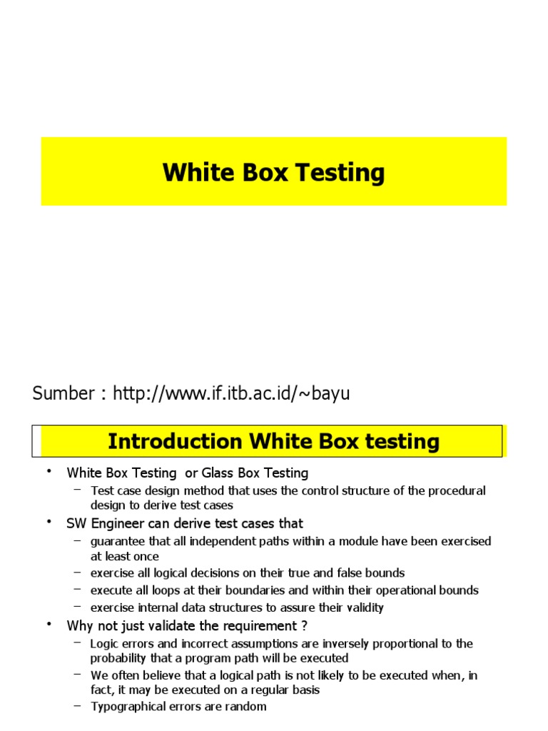 Understanding White Box Testing Techniques | PDF | Boolean Data Type ...